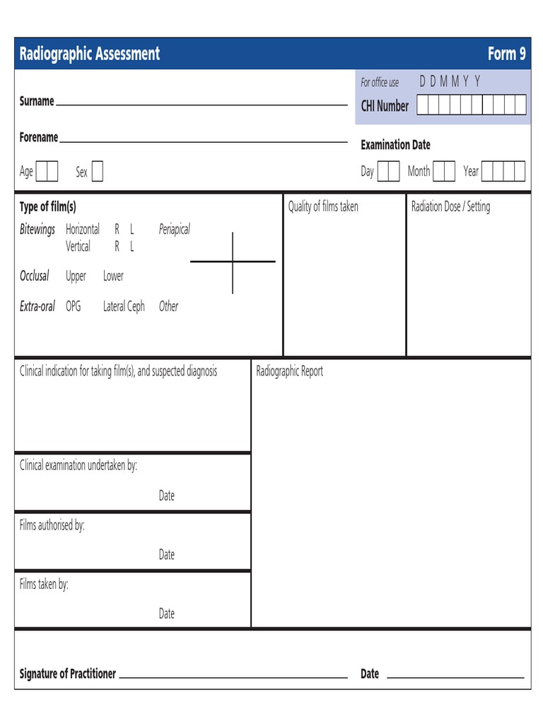Radiographic Form 9 PDF | PDF