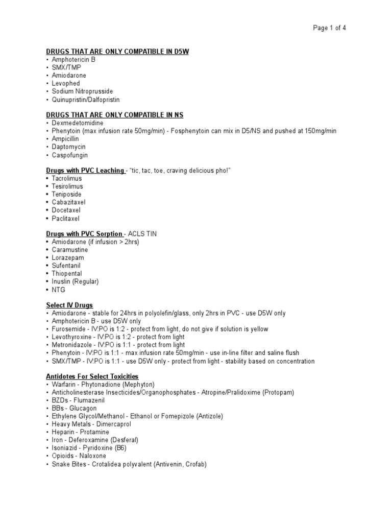 NAPLEX Cheat Sheet | PDF | Shock (Circulatory) | Organic Compounds