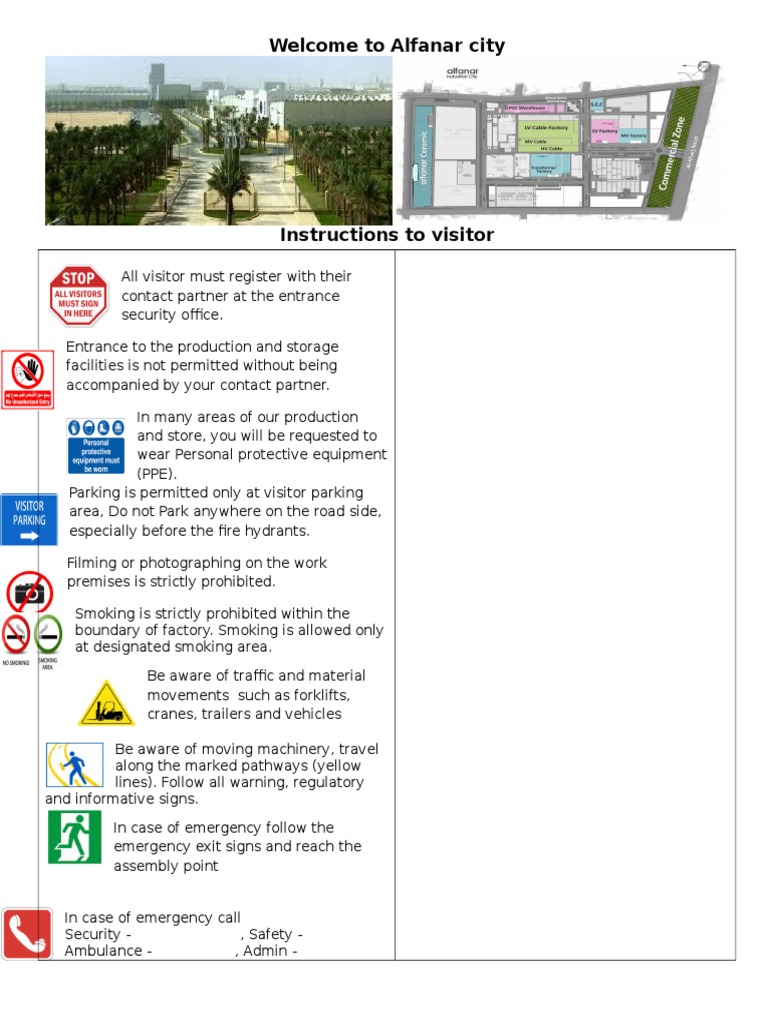 Visitor Guidelines for Alfanar City | PDF