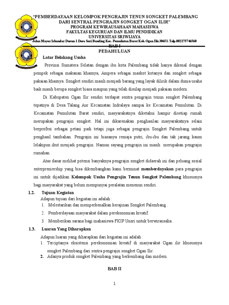 Contoh Pra Proposal Yang Baik Dan Benar | PDF