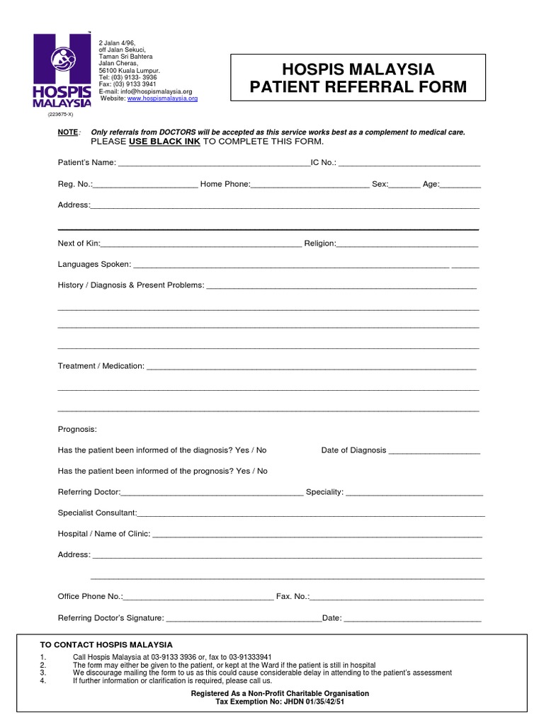 Hospice Referral Form | PDF