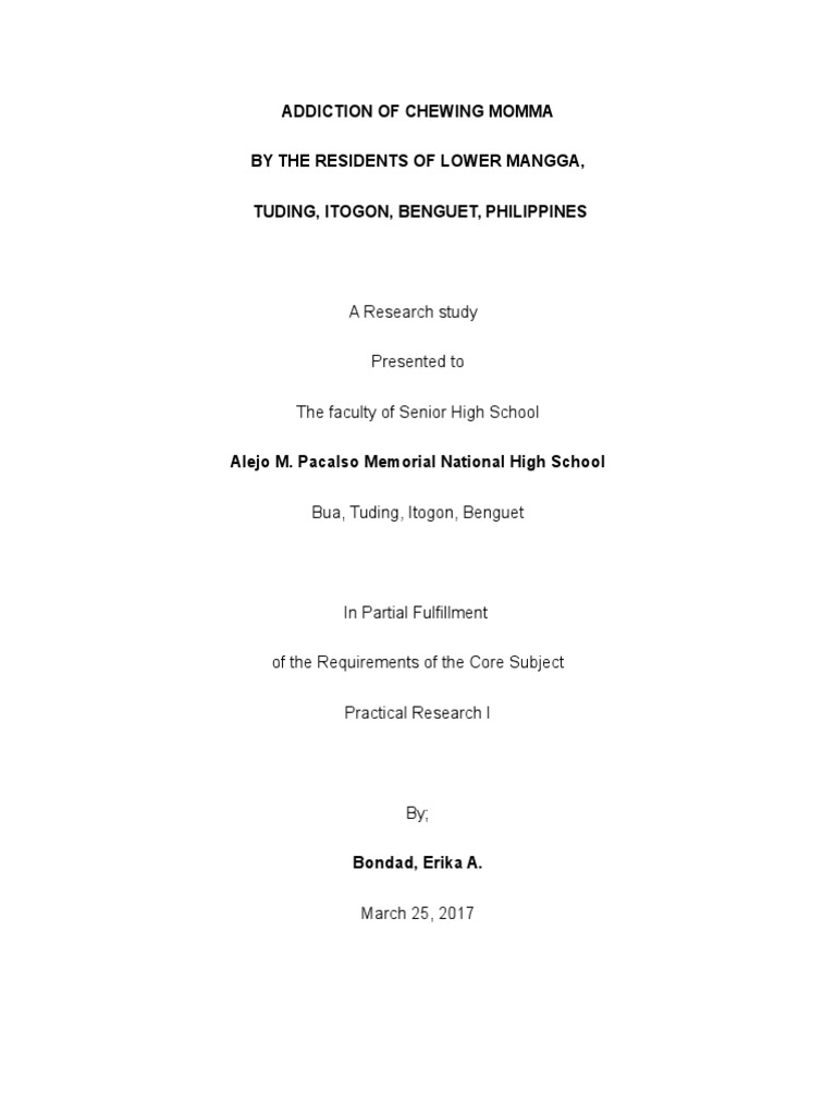 Addiction of Chewing Momma by The Residents of Lower Mangga, Tuding ...
