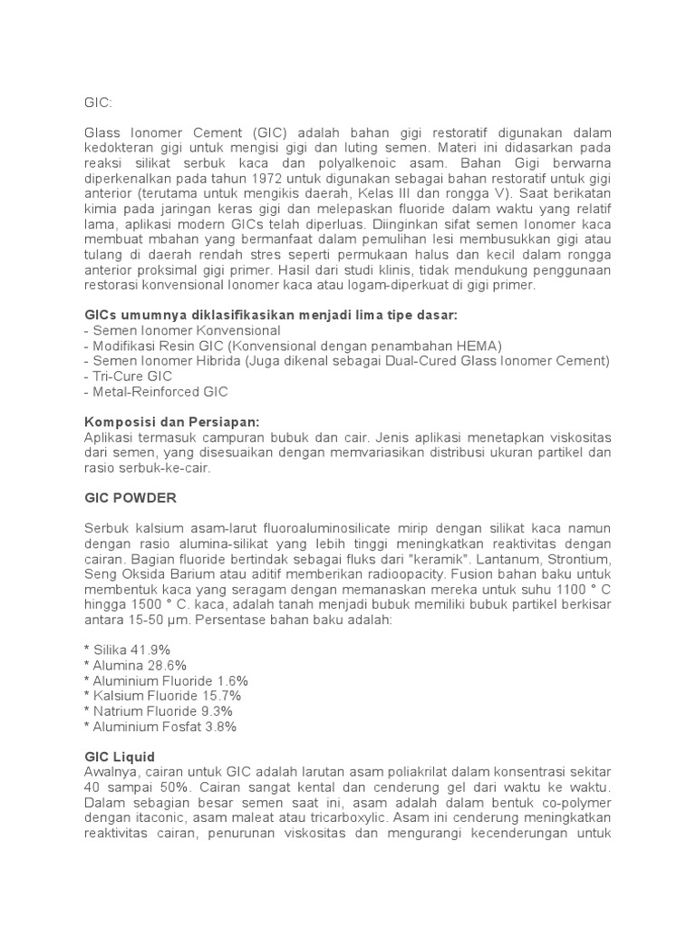 Gics Umumnya Diklasifikasikan Menjadi Lima Tipe Dasar | PDF