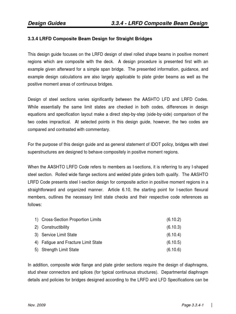 LRFD Composite Beam Design Guide | PDF | Strength Of Materials | Beam ...