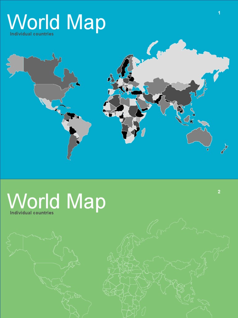 World Map with Individual Countries | PDF