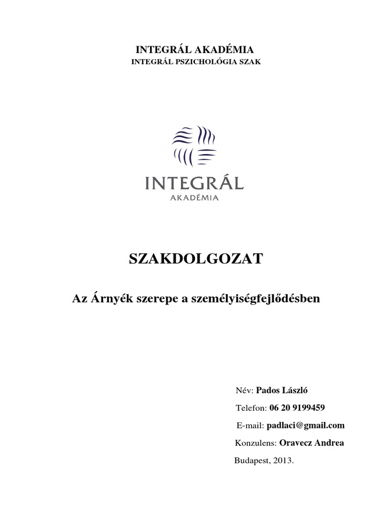 Integrál Akadémia Integrál Pszichológia Szak PDF | PDF