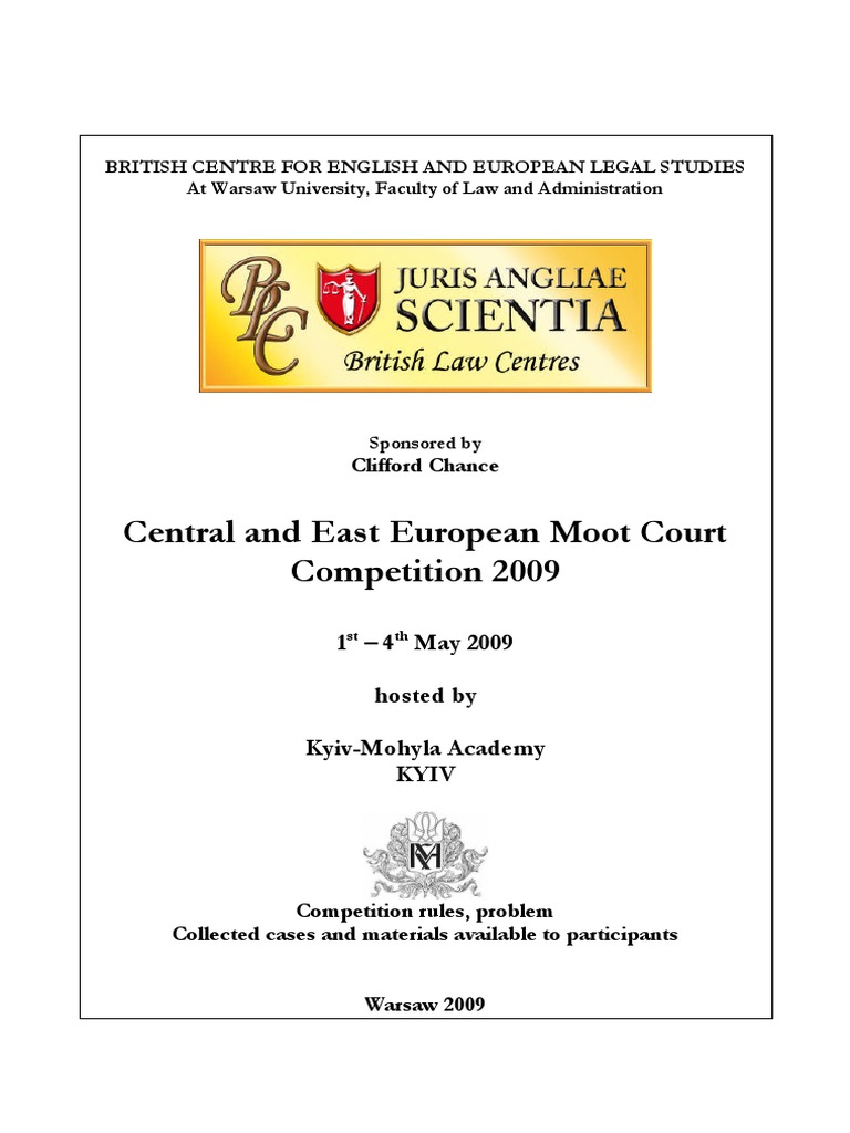CEE Moot Bundle 2009 With Logos | PDF | European Union Law | European ...