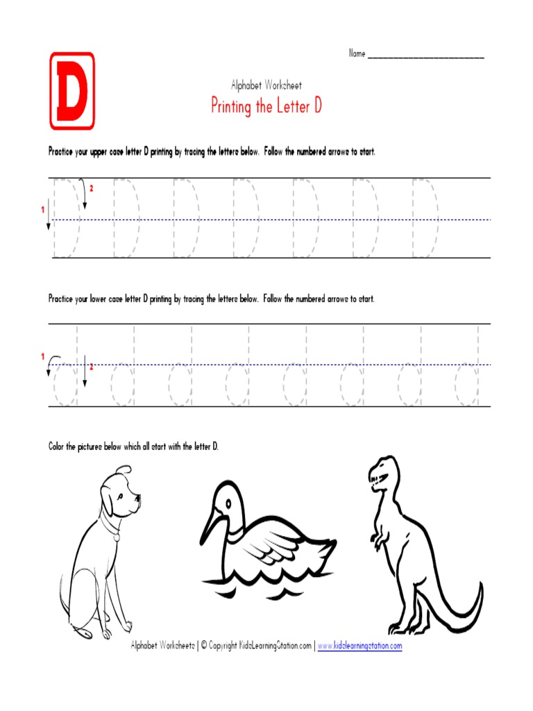 Traceable Alphabet Letter D | PDF