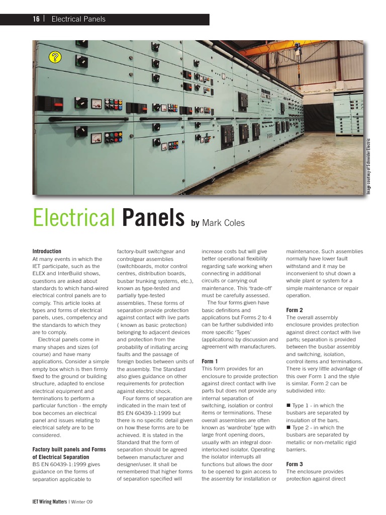 Electrical Panels | PDF | Electrical Wiring | Cable