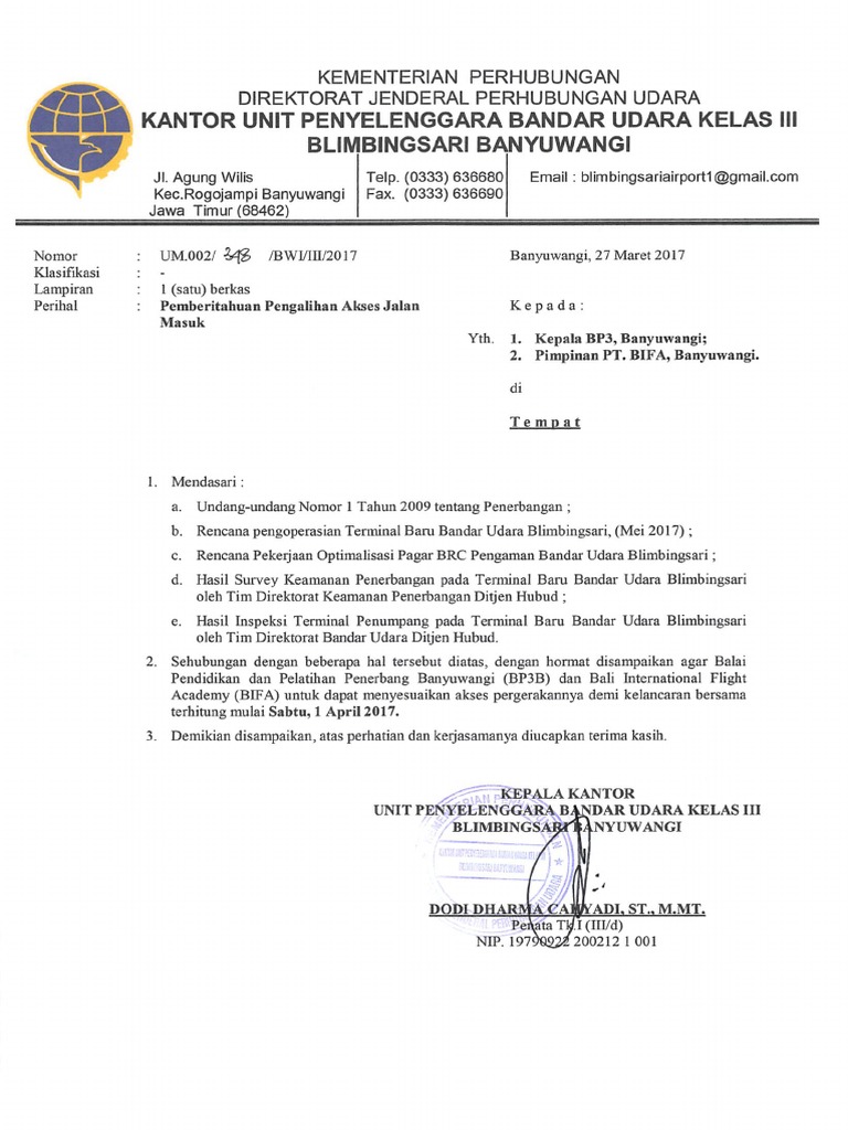 348 Pemberitahuan Pengalihan Akses Jalan Masuk | PDF
