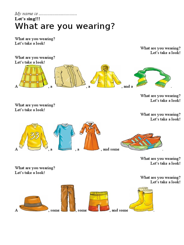 Kids' Clothing Song Lyrics | PDF
