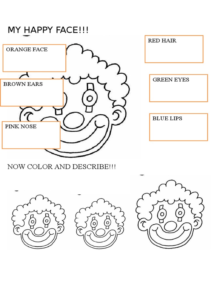 Color and Describe My Happy Face | PDF | Cooking, Food & Wine