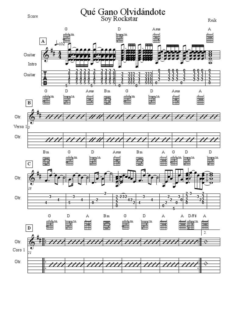 Qué Gano Olvidándote - Reik | PDF