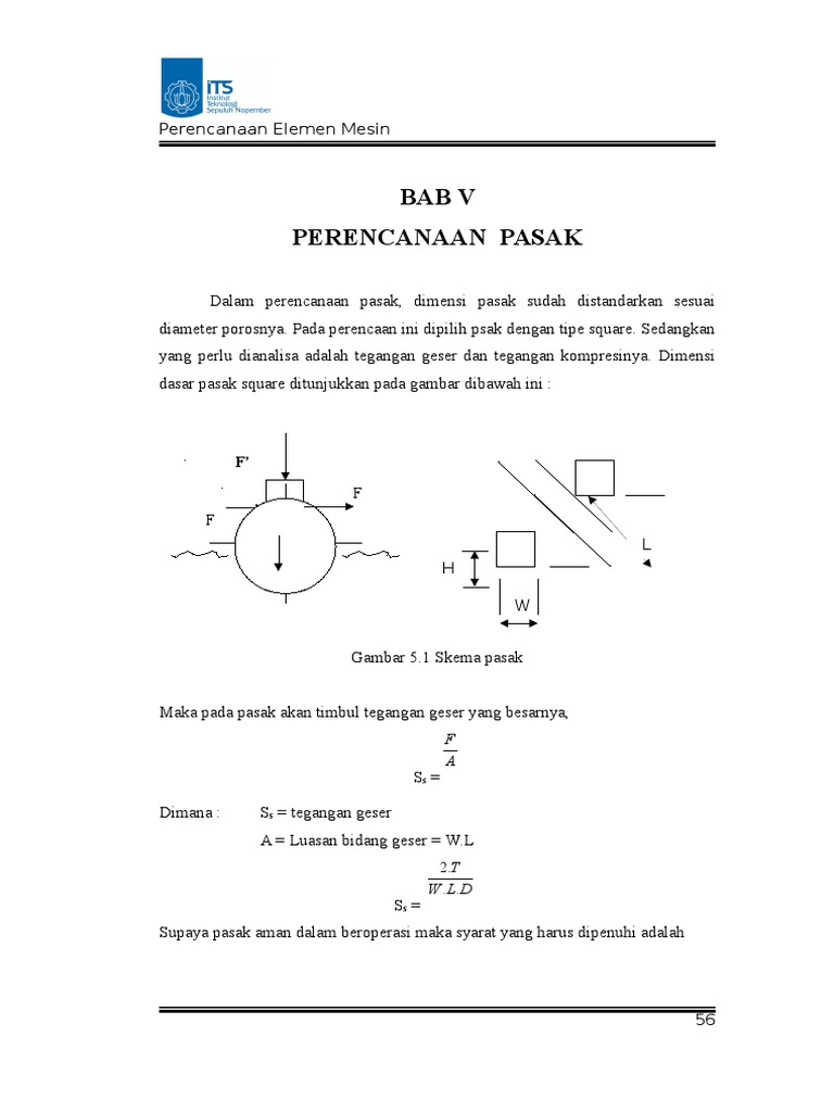 Perencanaan Pasak Square dalam Mesin | PDF
