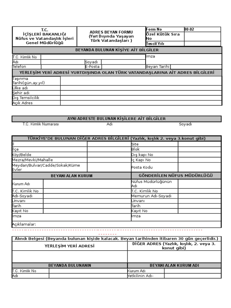 Adres Beyan Formu | PDF