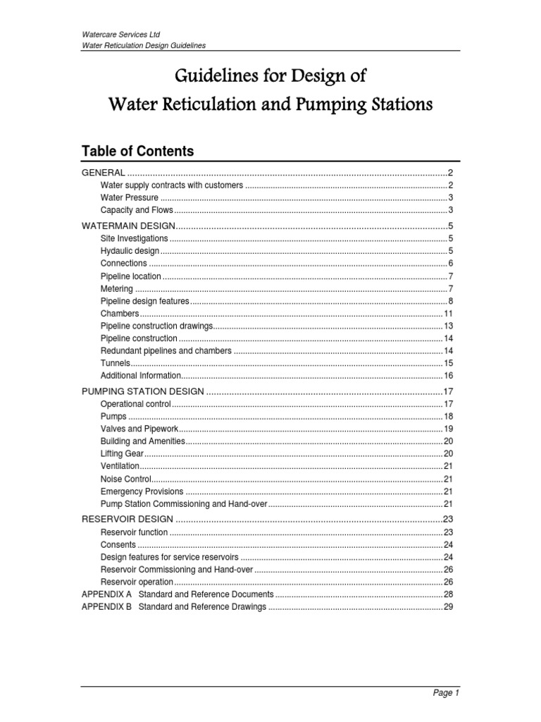 Water Reticulation Design Guidelines | PDF | Pipe (Fluid Conveyance ...