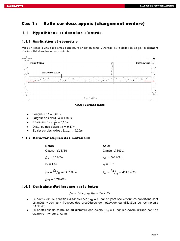 Note de Calcul dalle | Flexion (matériau) | Béton armé