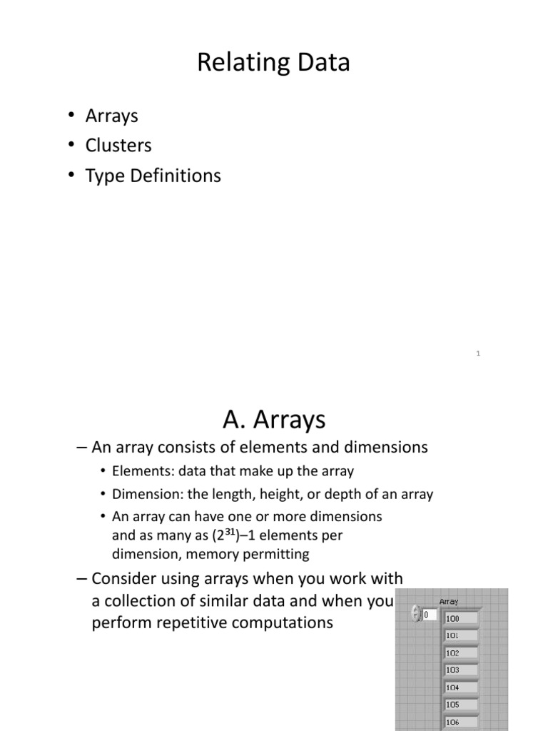 4 Relating Data Pdf Array Data Structure Data Type