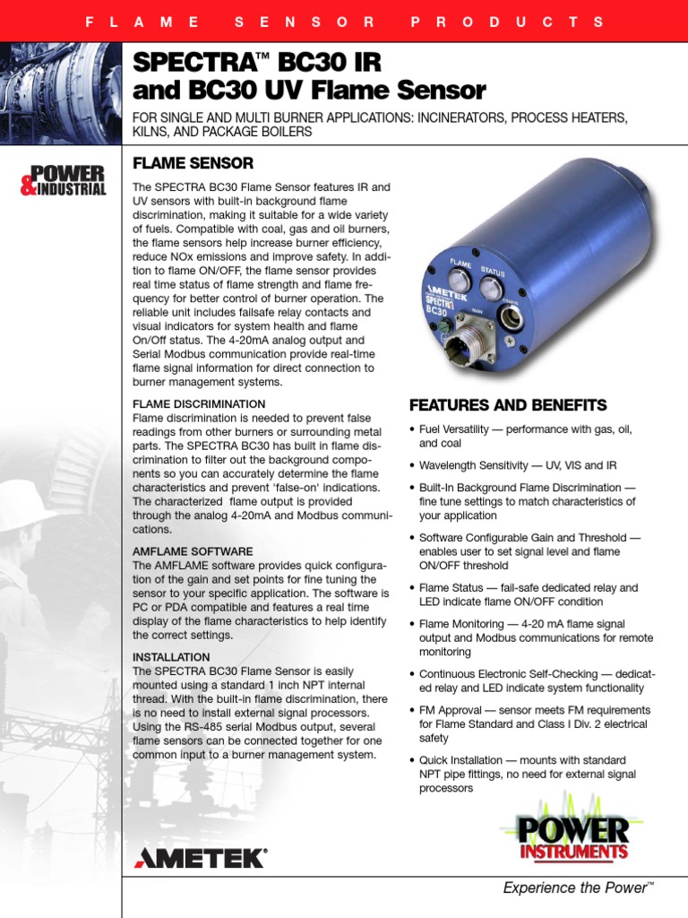 Spectra Bc30-Ir & Bc30-Uv Flame Sensor | PDF | Electrical Engineering ...