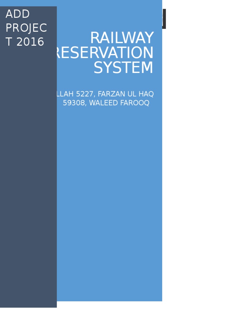 Railway Reservation System | PDF | Use Case | Authentication