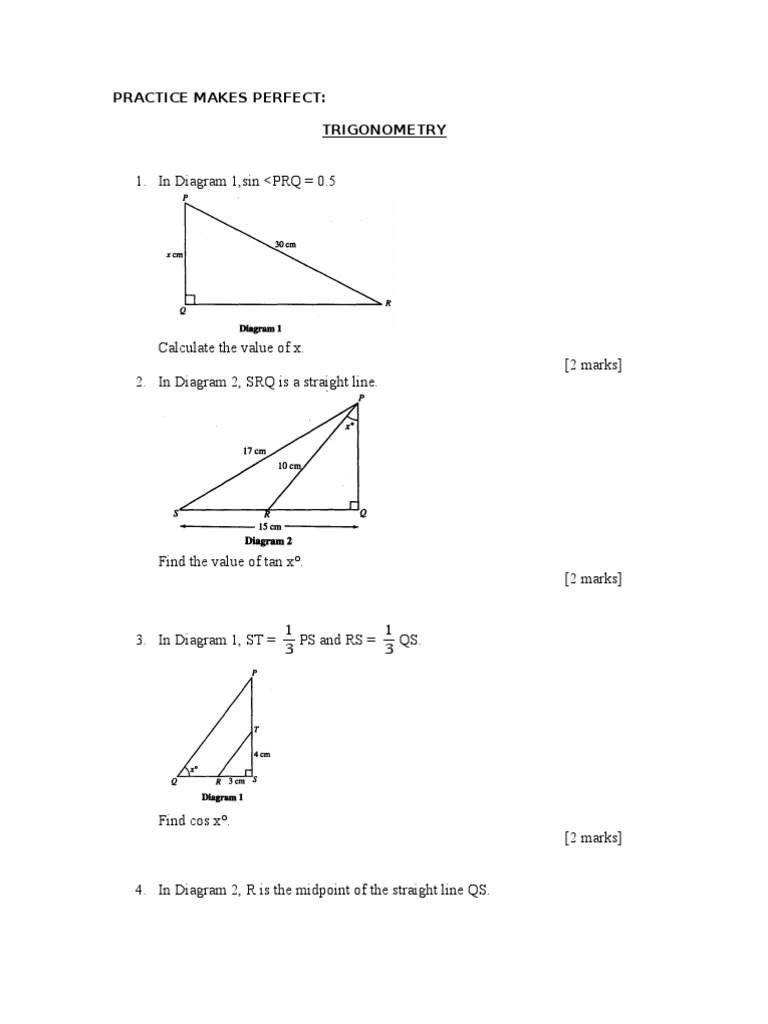 Practice Makes Perfect 10 Trigonometry) | PDF | Complex Analysis ...