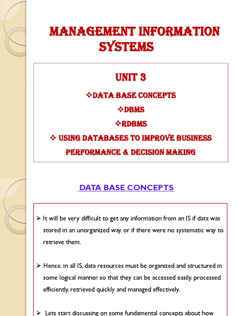 MIS Tim UNIT 3 | PDF | Data Warehouse | Databases