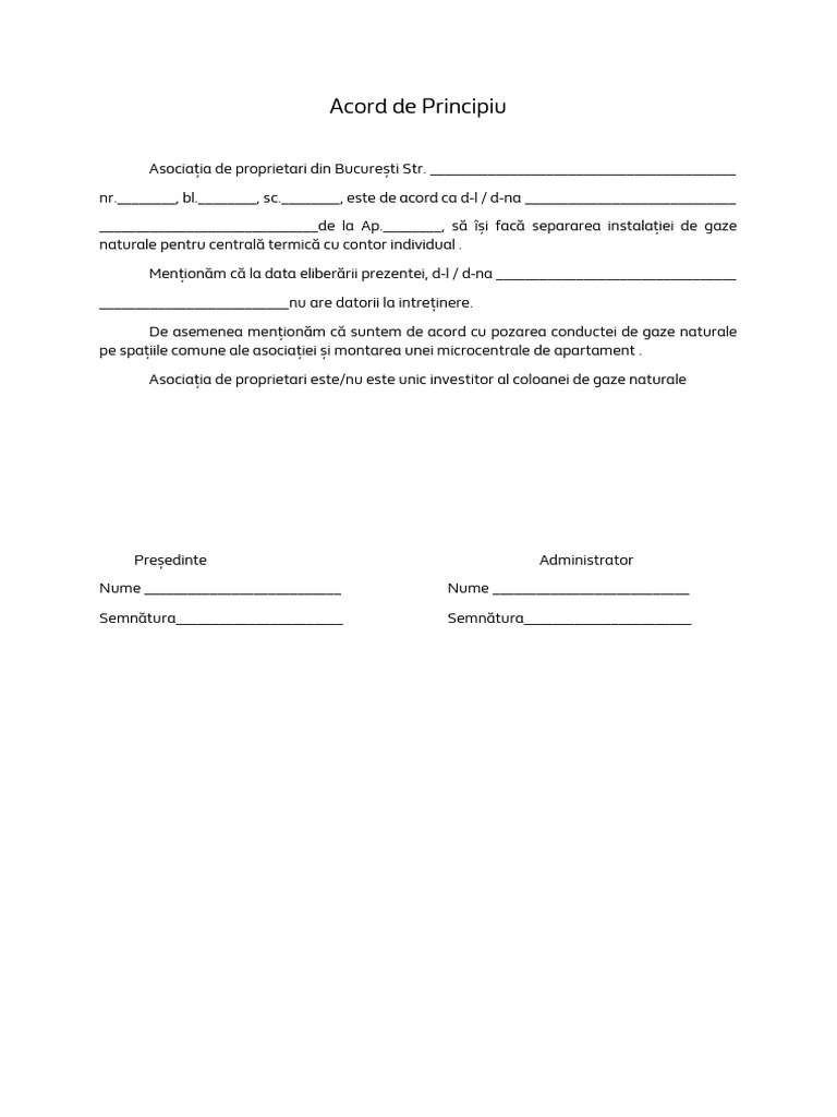 Acord Asociatie de Proprietari PDF | PDF