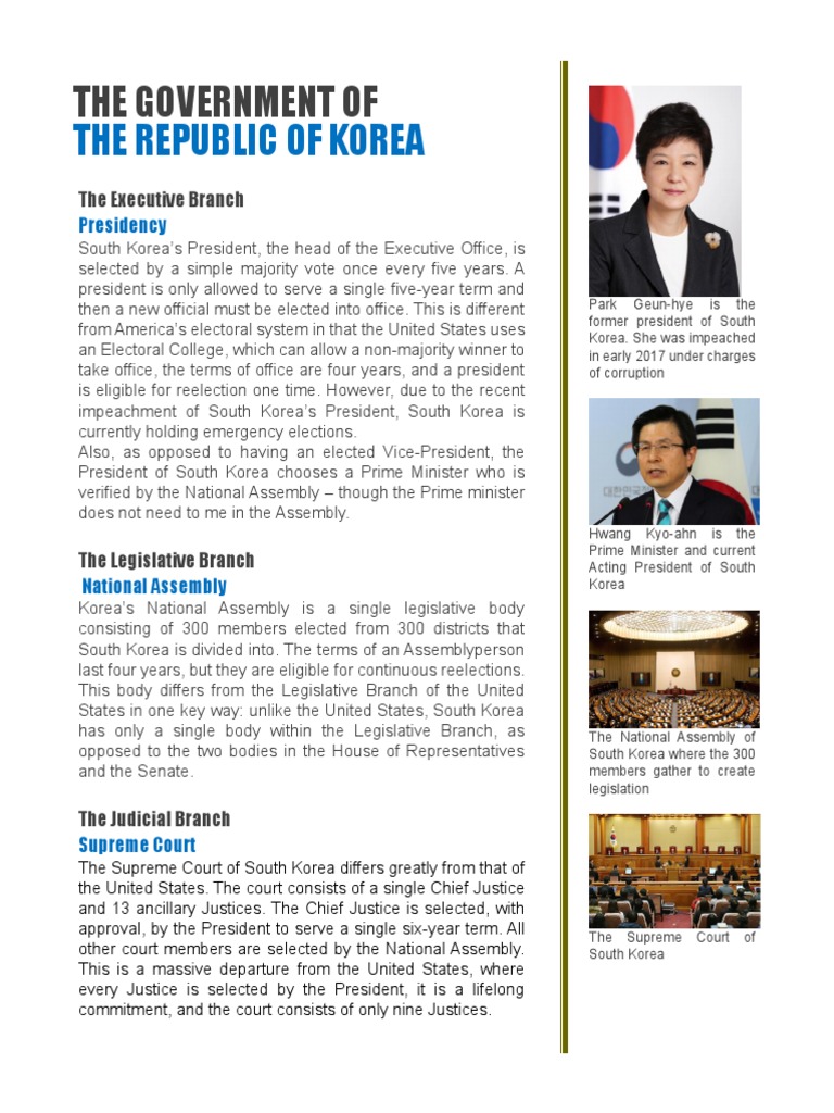 The Government of | PDF | Impeachment | South Korea