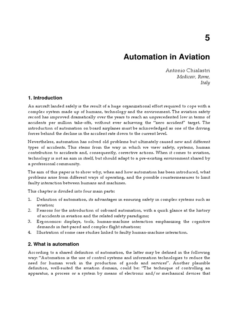 Intech-Automation in Aviation | PDF | Automation | Cockpit