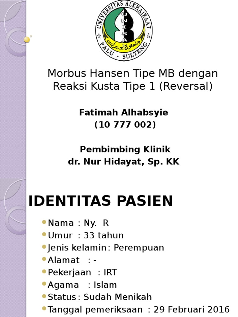 Morbus Hansen Tipe MB Dengan Reaksi Kusta Tipe | PDF | Sains & Matematika