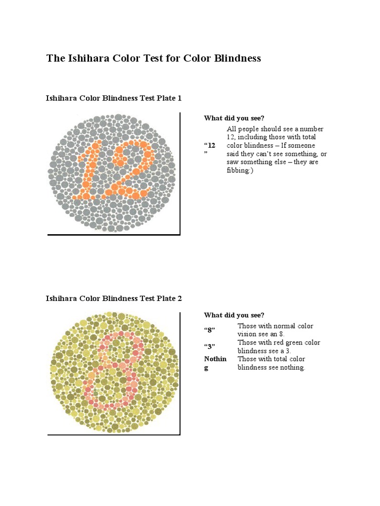 The Ishihara Color Test For Color Blindness | PDF | Ophthalmology | Optics