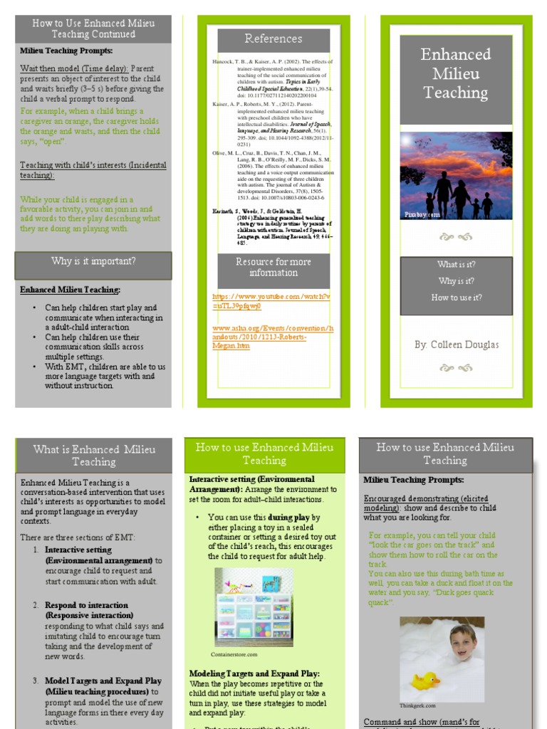 Enhanced Milieu Teaching Strategies | PDF | Autism | Human Communication