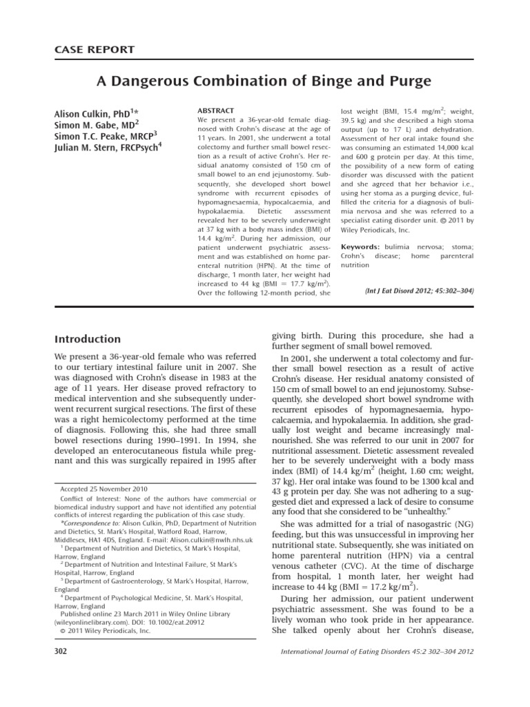 Purge | PDF | Bulimia Nervosa | Clinical Medicine