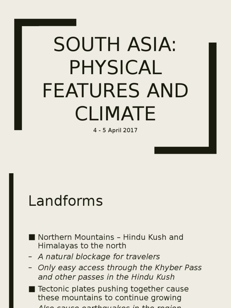 South Asia Physical Features and Climate | PDF | Monsoon | Tropical ...