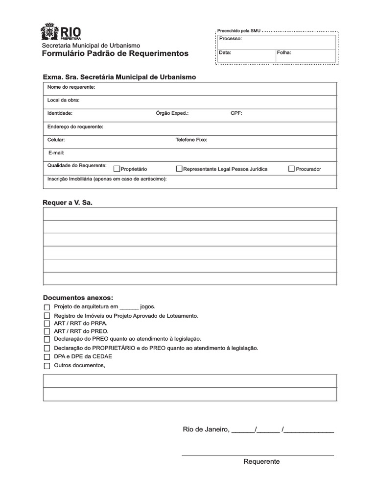 Formulário Padrão de Requerimento PDF | PDF