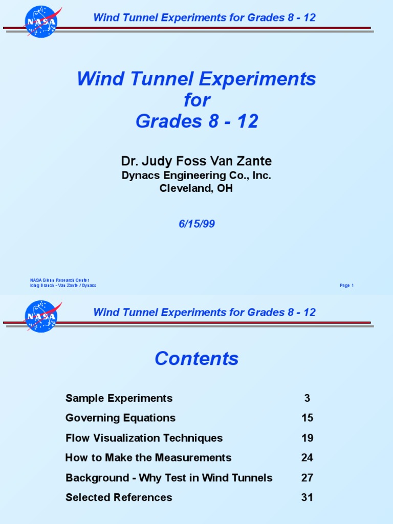 Wind Tunnel Experiments Guide for Students | PDF | Lift (Force) | Wind ...
