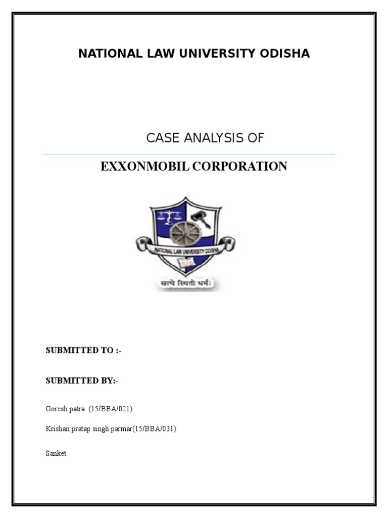 Case Analysis Of: Exxonmobil Corporation | PDF | Exxon Mobil | Petroleum