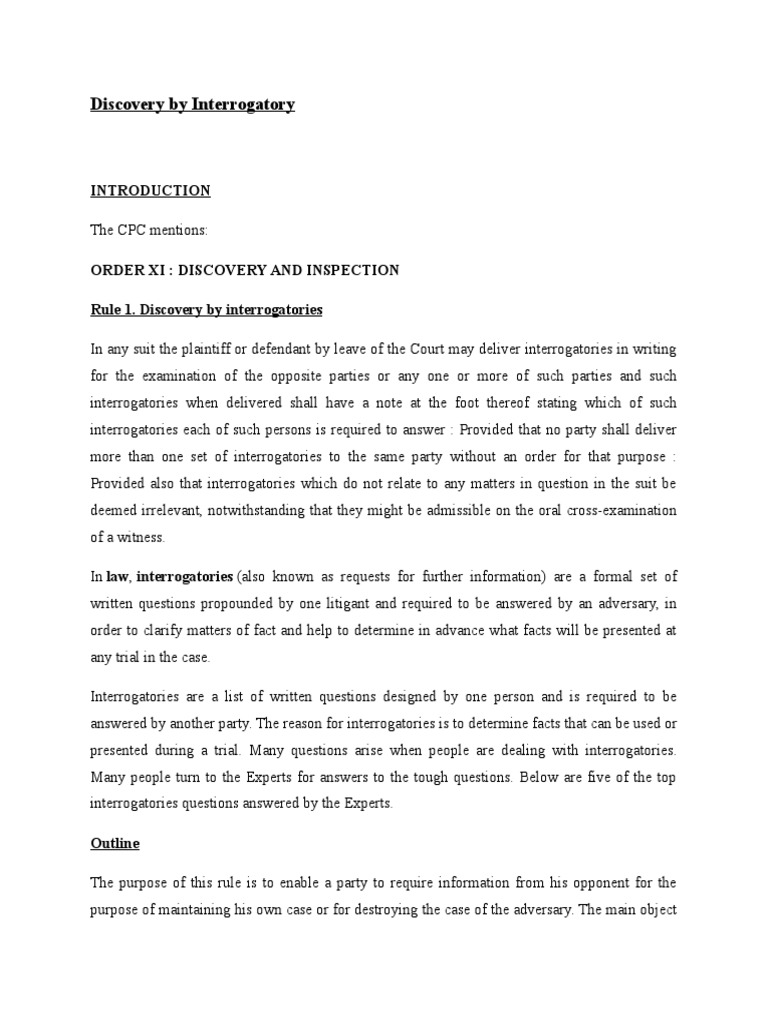CPC | PDF | Interrogatories | Discovery (Law)