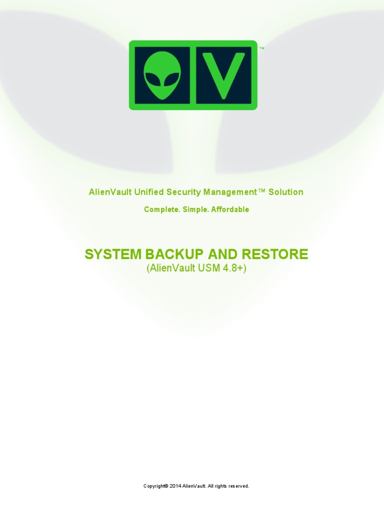 AlienVault USM 4.8 5.x System Backup Restore | Backup | Command Line ...