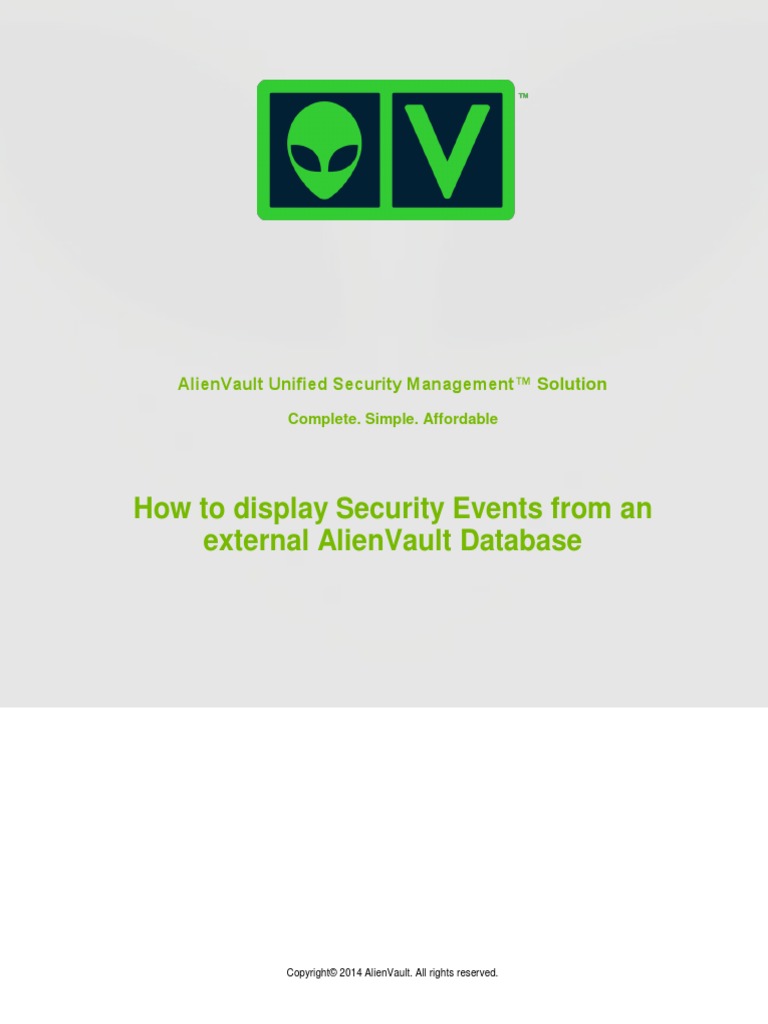 AlienVault Displaying Security Events From An External AlienVault ...