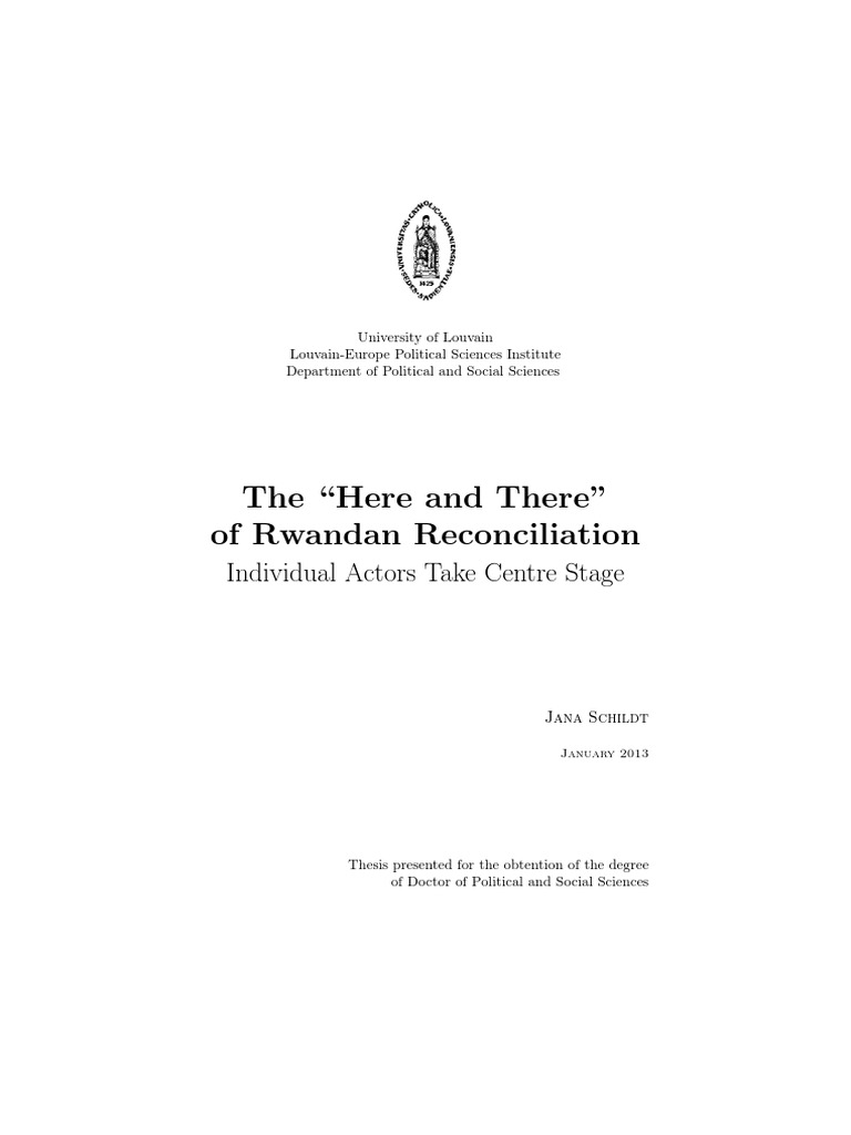 The "Here and There" of Rwandan Reconciliation PDF | PDF | Rwanda | Hutu