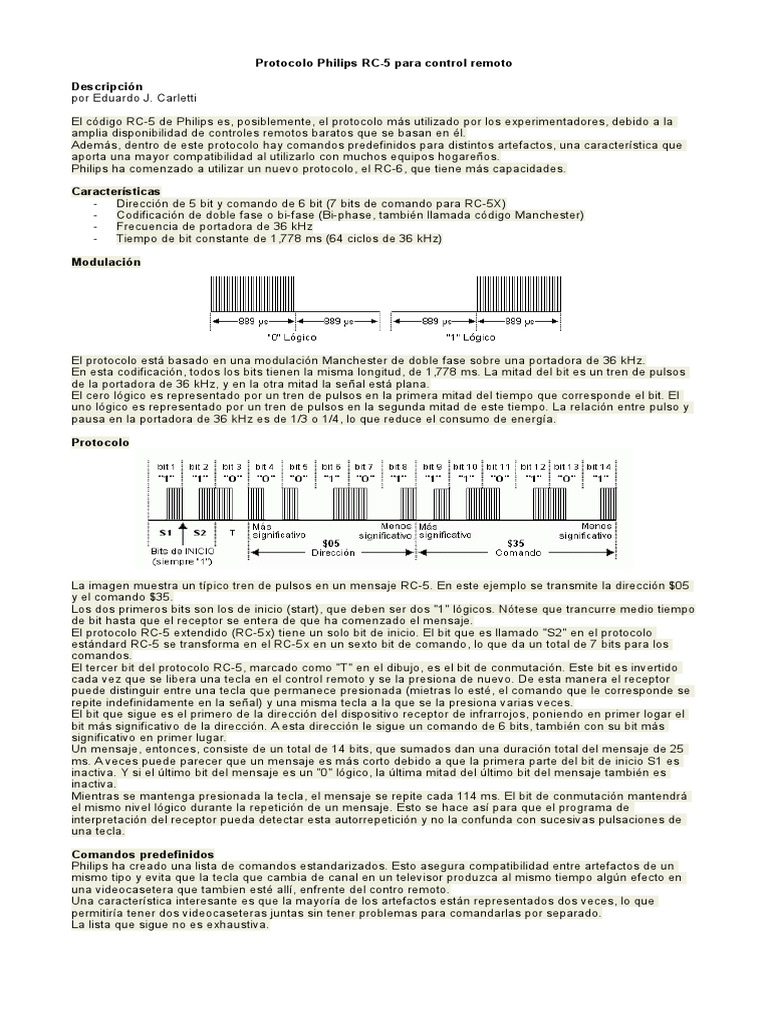 Protocolo Philips RC | PDF | Poco | Modulación