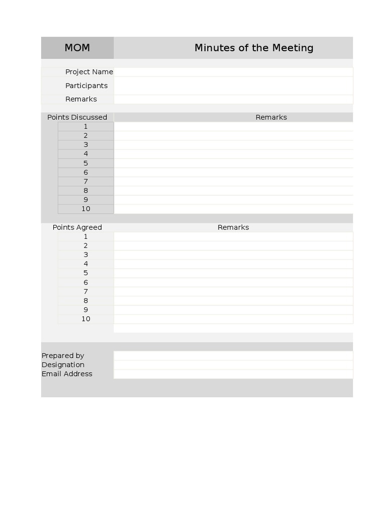 MOM Minutes of The Meeting | PDF