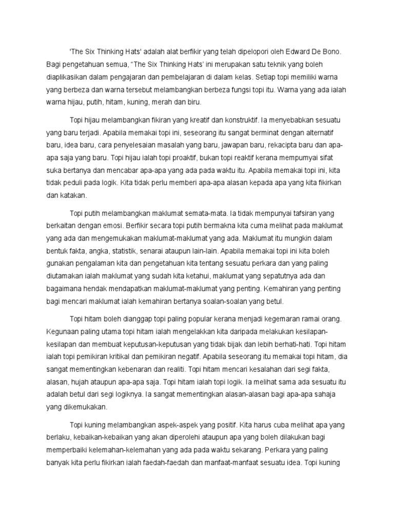 Enam Topi Berfikir | PDF