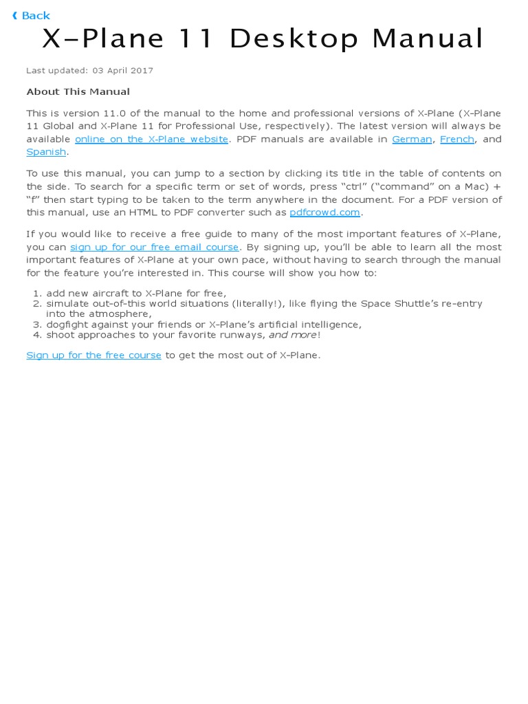 X-Plane 11 Desktop Manual - X-Plane | PDF | Installation (Computer Programs) | Airplane