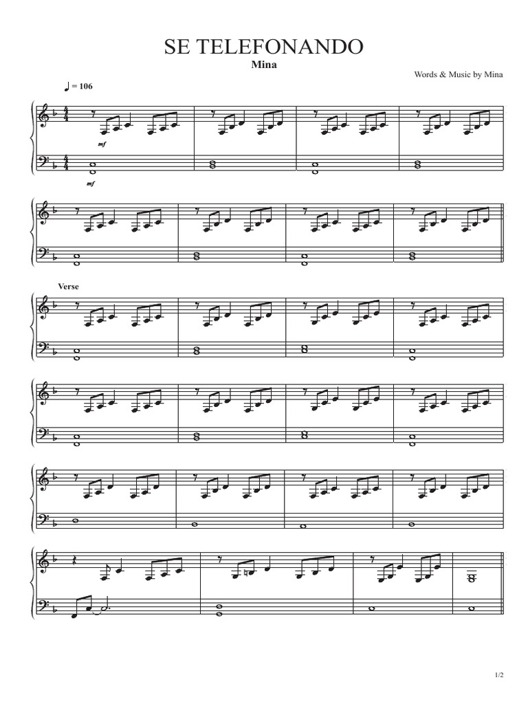 Se Telefonando - Piano | PDF