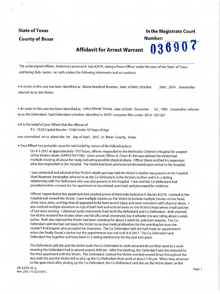 Capital Murder Arrest Warrant Pdf