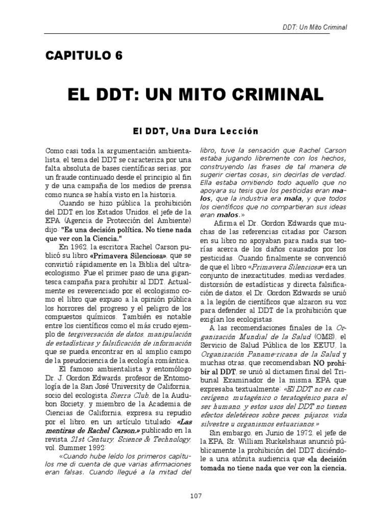 DDT: Mito Criminal | PDF | Malaria | Pesticida