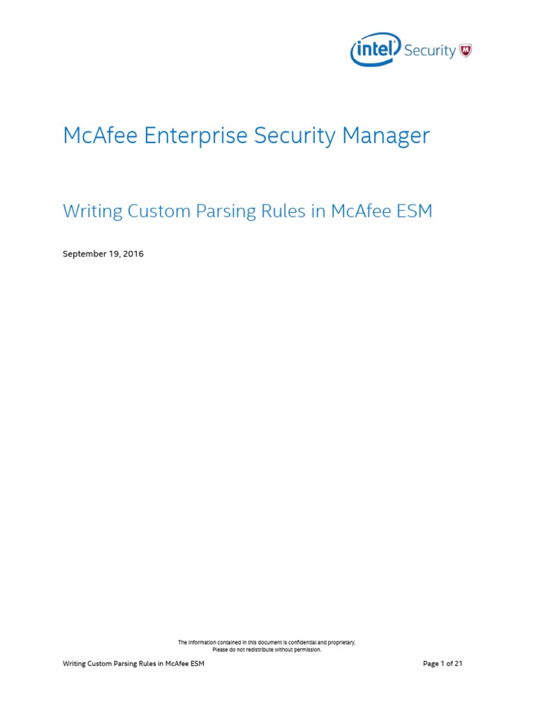 Writing Custom Parsing Rules in McAfee ESM | Download Free PDF | Xml ... Writing Custom Parsing Rules in McAfee ESM | Download Free PDF | Xml ...