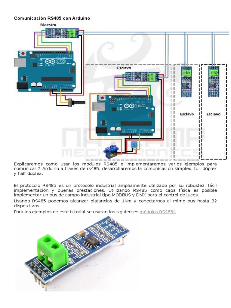 Comunicación RS485 Con Arduino | PDF | Duplex (Telecomunicaciones) | Redes de computadoras